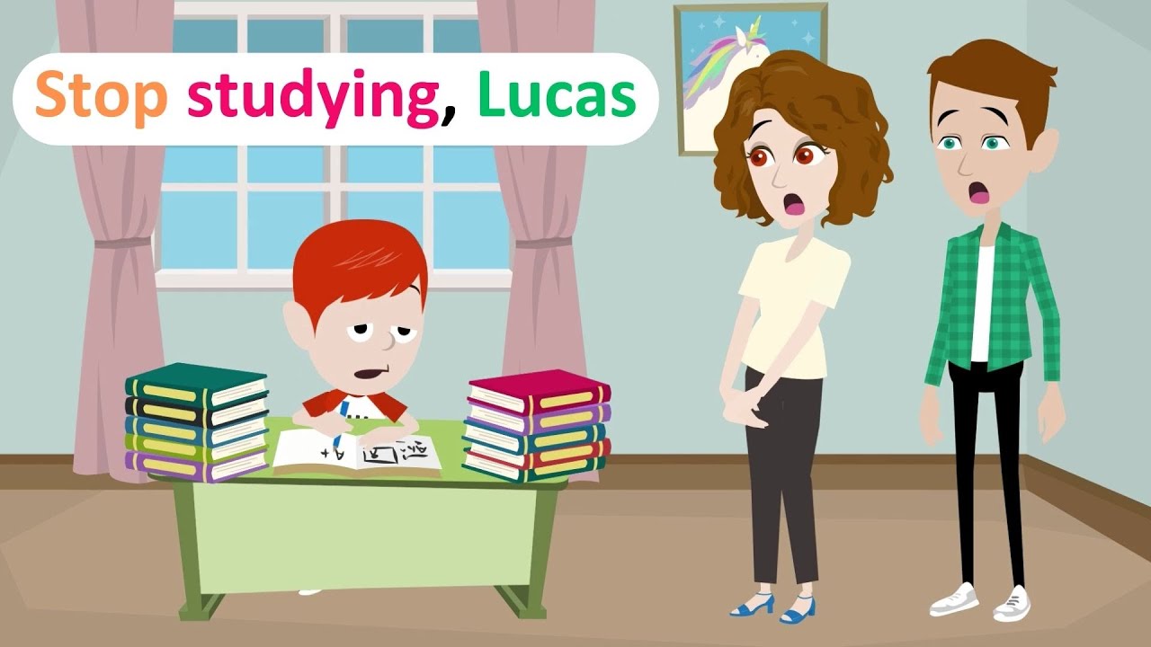 Don't study too much, Lucas - Comedy Animation English Story - Lucas ...