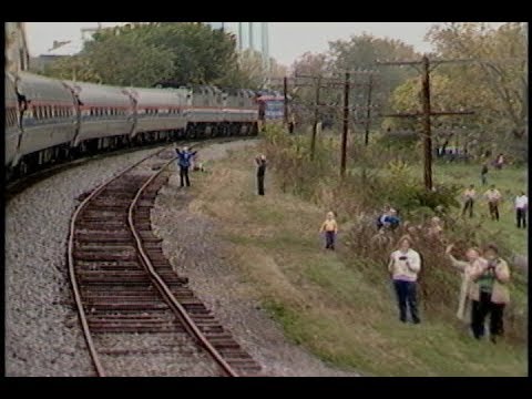 Cuts of President Reagan on Whistle stop tour Through Ohio on October ...