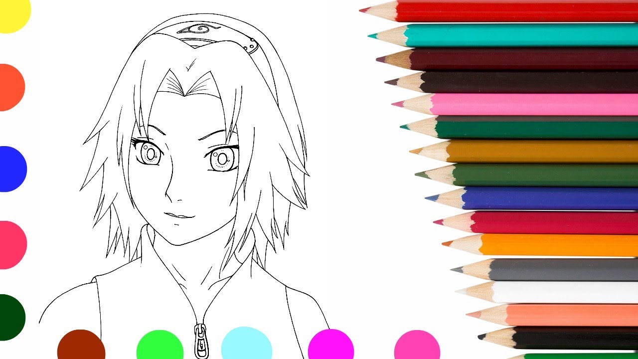How to draw SAKURA HARUNO (Naruto) step by step, EASY - YouTube