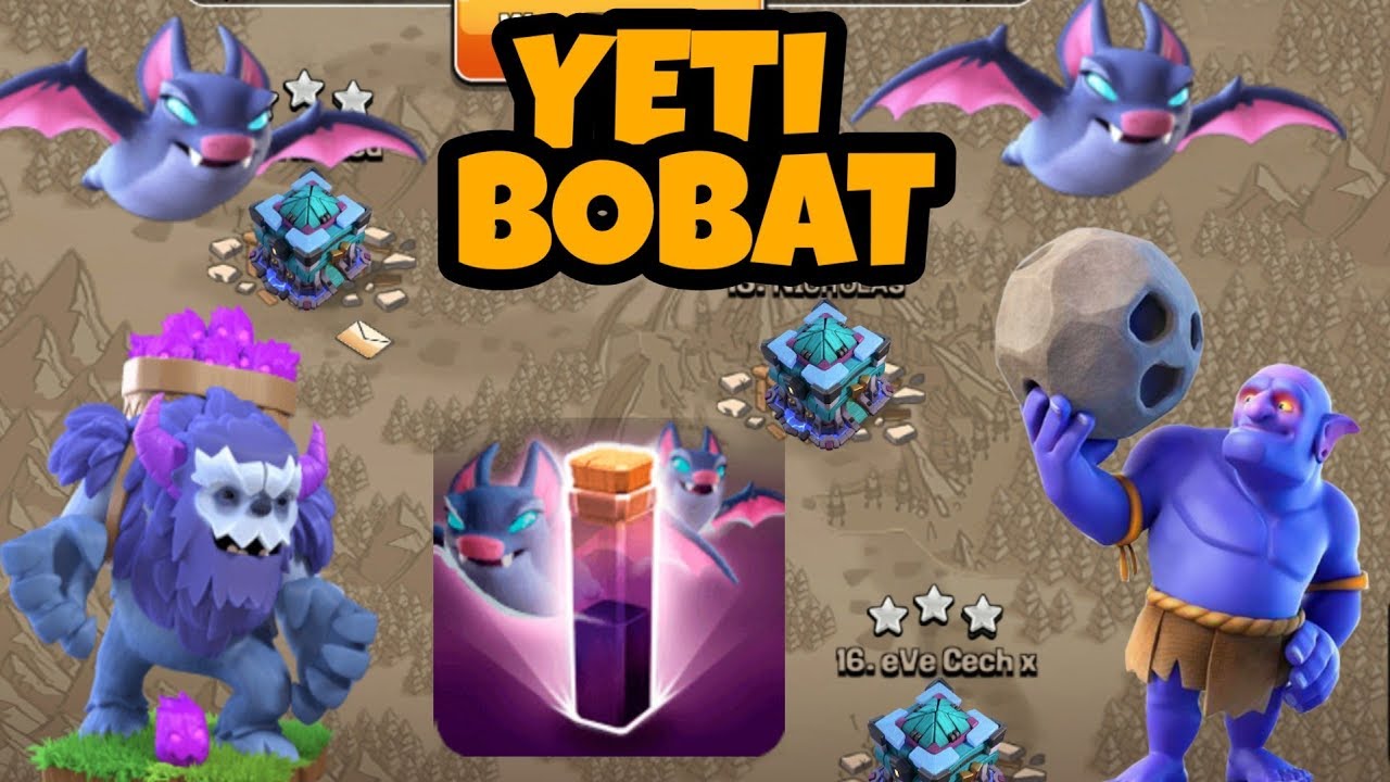 How to use bat spell in townhall 13 ? Yeti bobat stratgy is OP🔥 | CLASH ...