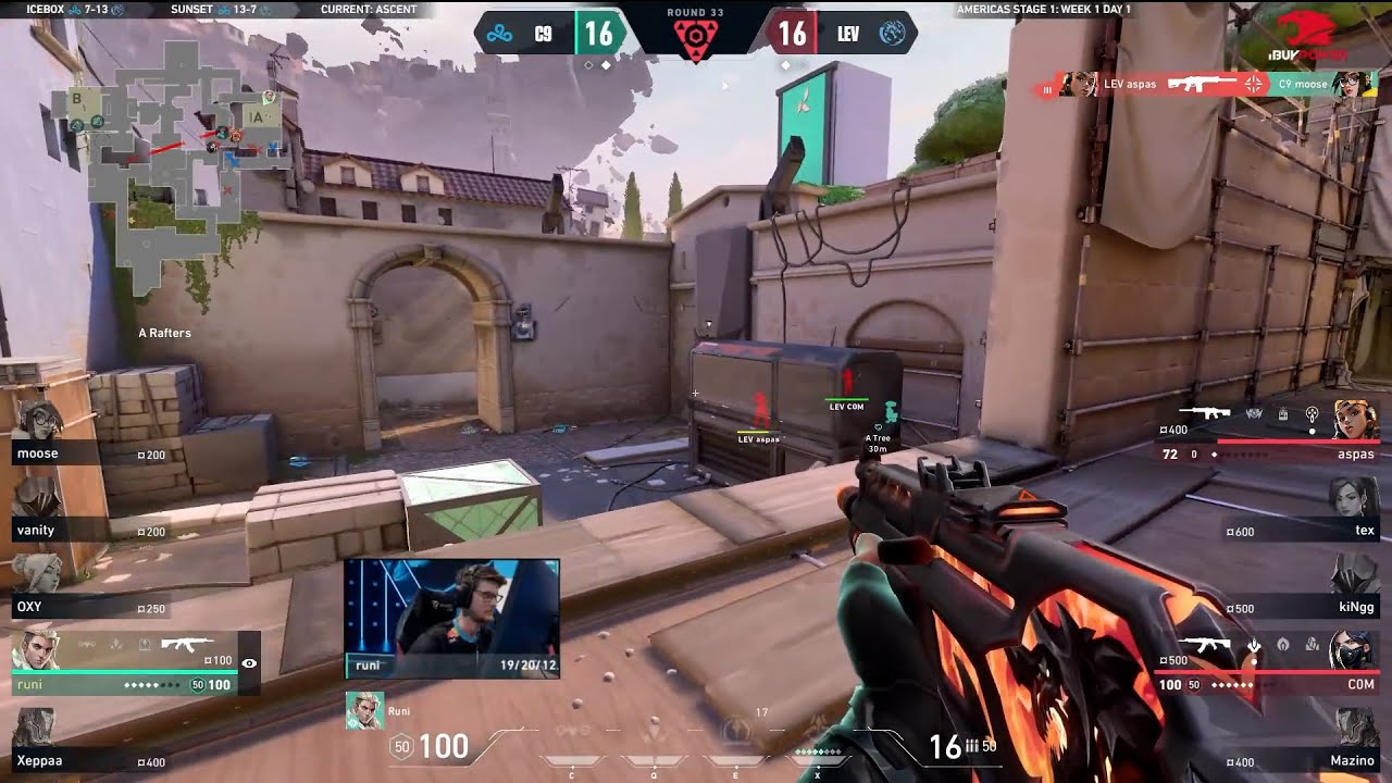 C9 runi 1v2 clutch in overtime vs Leviatán | VCT Americas 2024 - YouTube