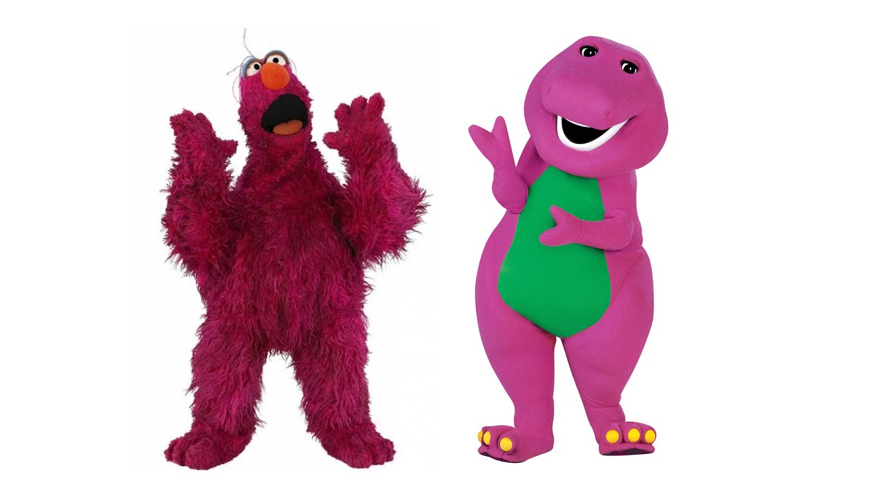 Telly Monster meets Barney the Dinosaur (Requested By ...