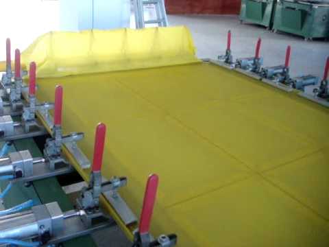 Pneumatic Screen Mesh Stretching Machine - YouTube
