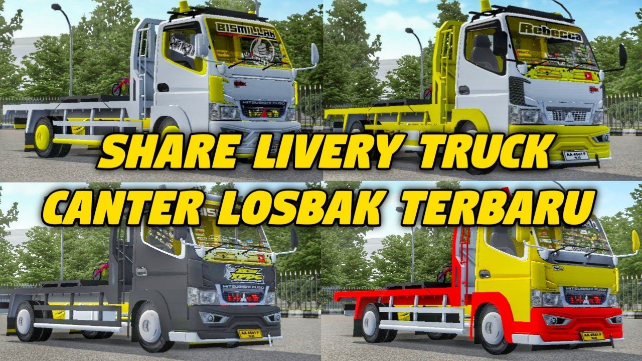 SHARE LIVERY TRUCK CANTER LOSBAK TERBARU | MOD BUSSID - YouTube