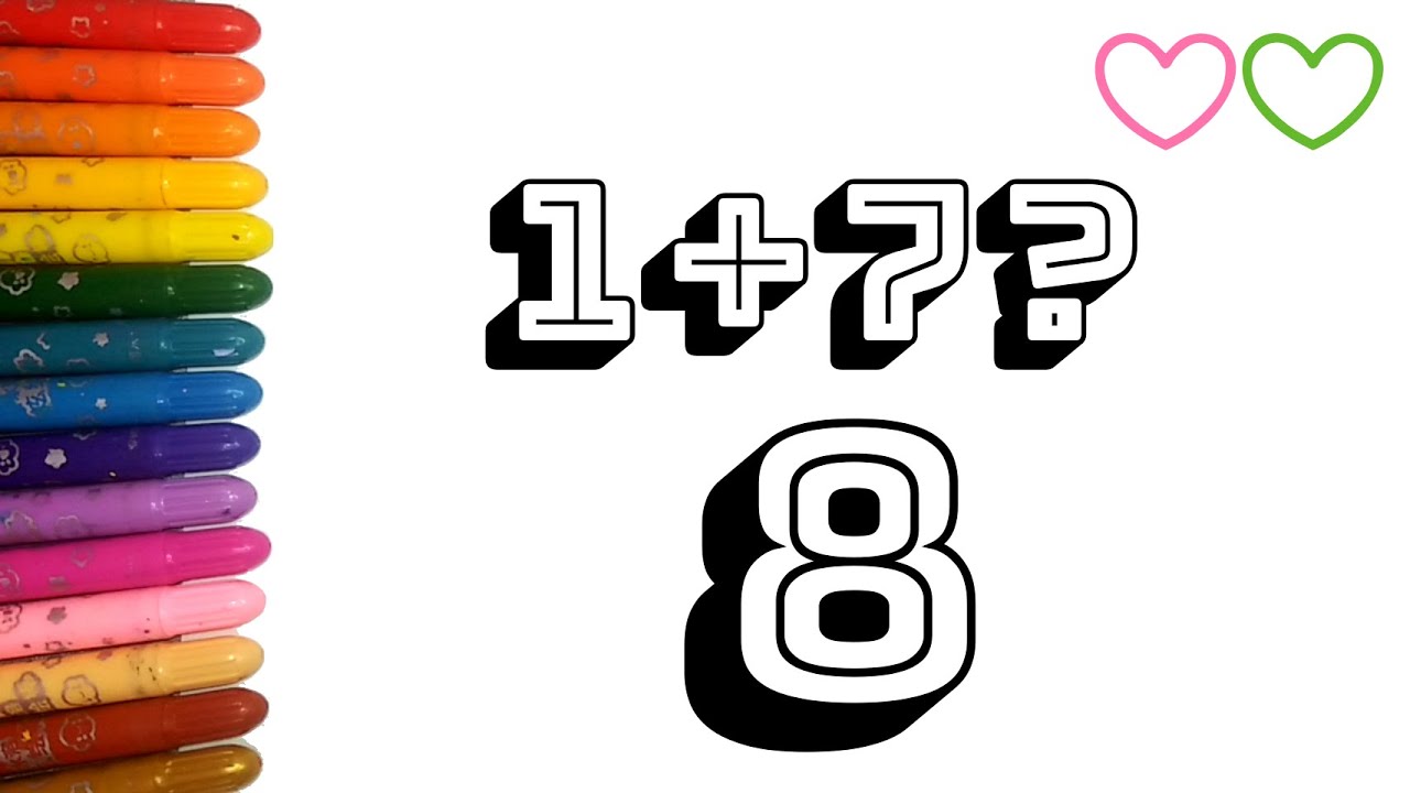 1+7=8 Numberblocks, How to write number , How to draw numbers ...