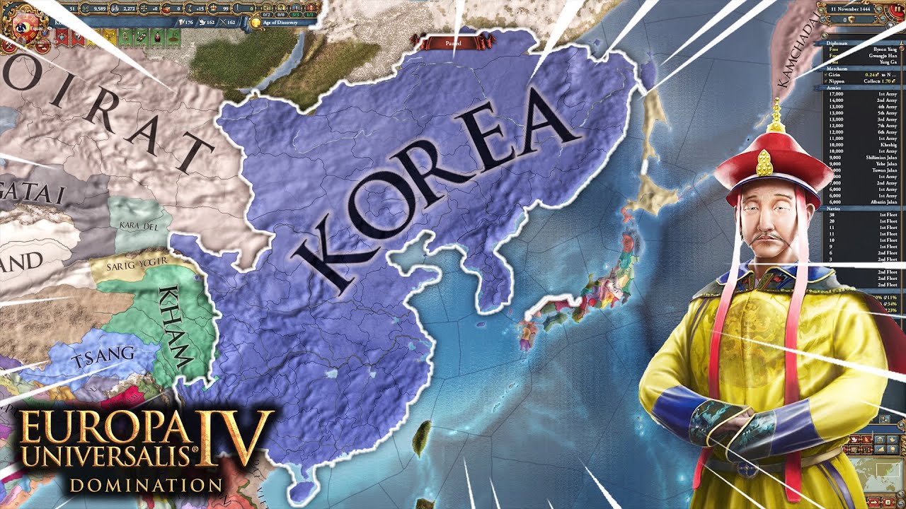 Winning as KOREA in EU4 1.35 - YouTube