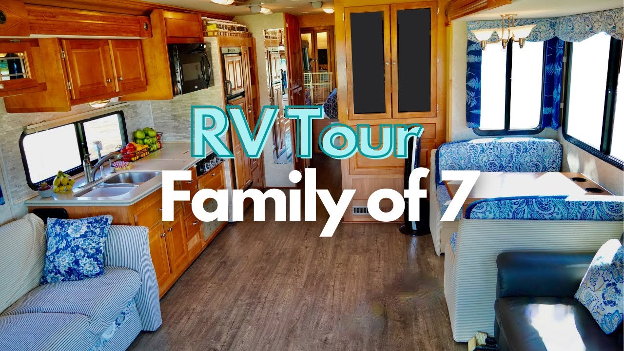 RV Tour | Family of 7 Living in a Remodeled Class A RV Full-time - YouTube