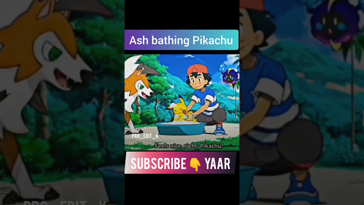 Ash bathing Pikachu #ash #pokemon #pikachu #shorts #subscribe - YouTube