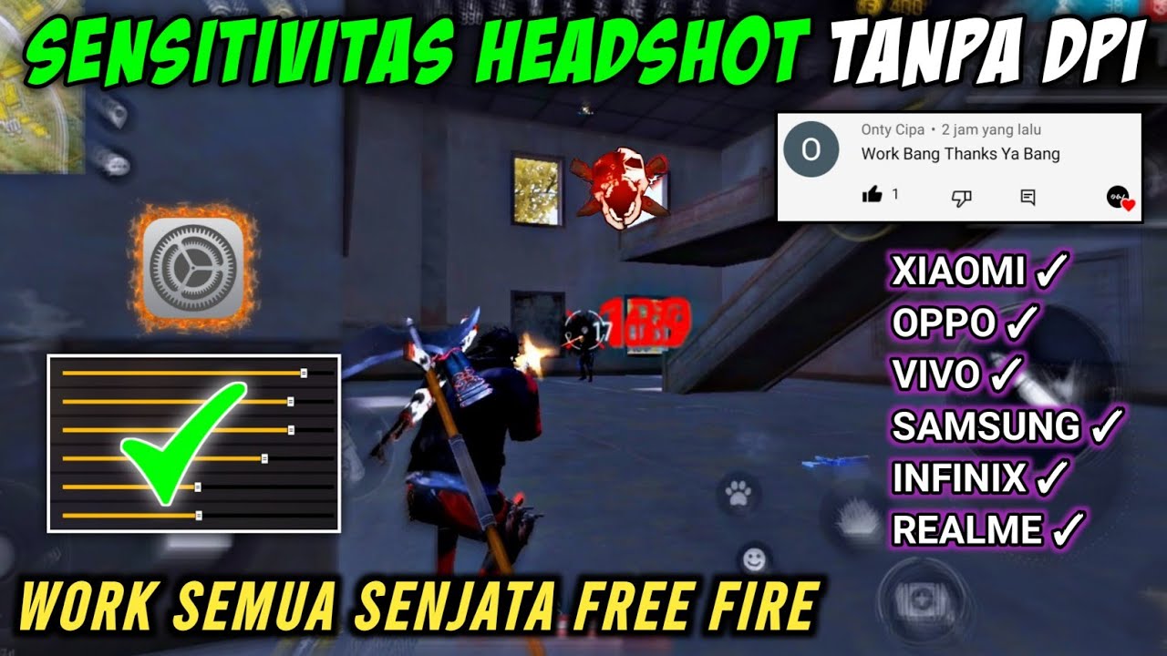 New Update‼️ Sensitivitas Headshot Tanpa Dpi Terbaik 2022 🎯 Work Semua Hp Dan Senjata Free Fire ...