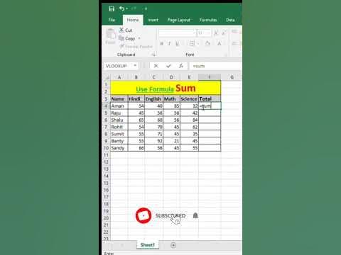 Excel shortcut sum formula - YouTube