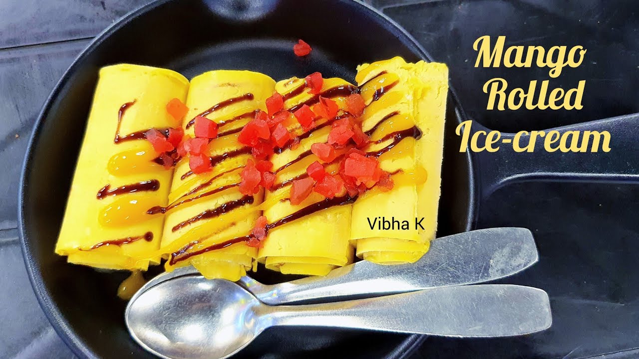 Mango Rolled Ice-cream 🥭 - YouTube