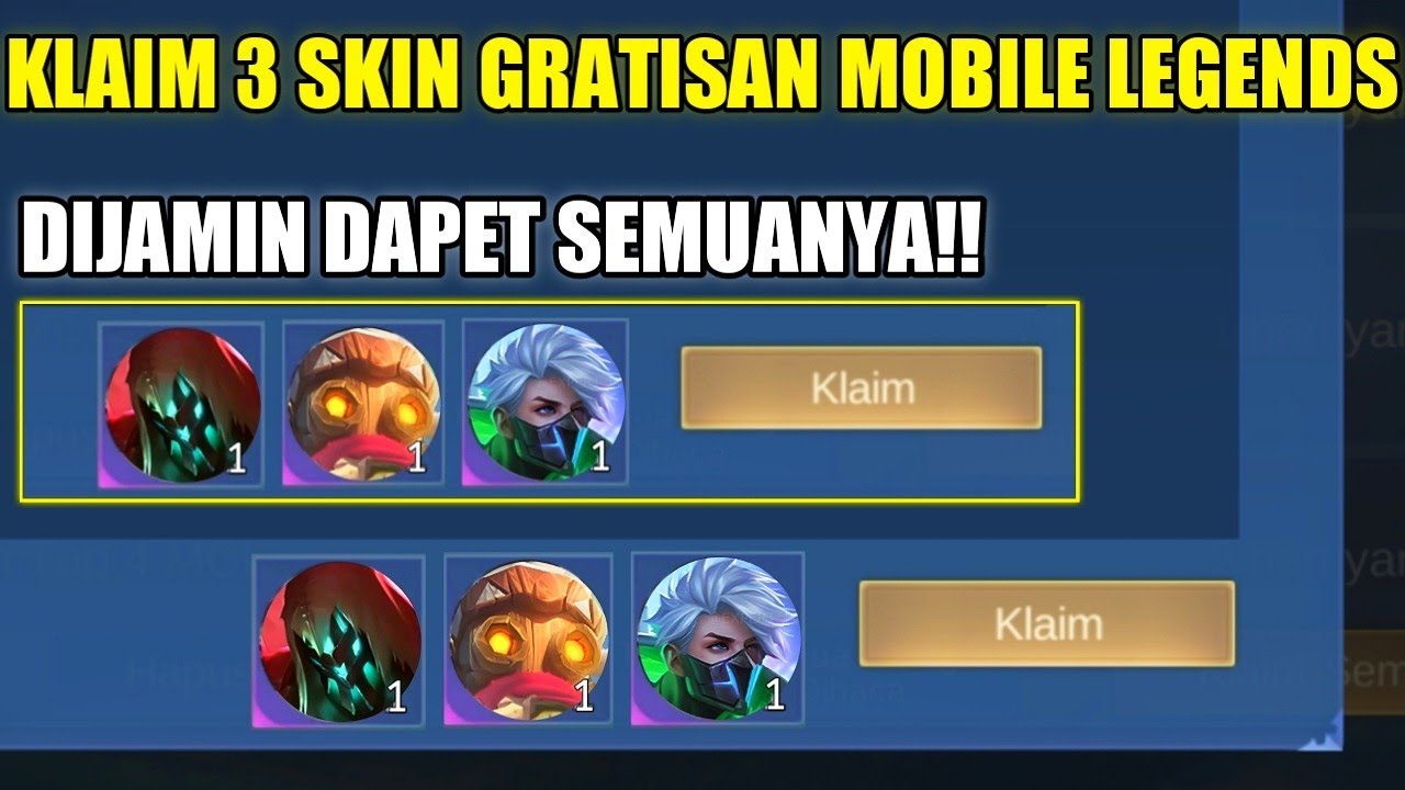 KLAIM 3 SKIN GRATIS MOBILE LEGENDS | SKIN Barats S26, SKIN ELITE ...
