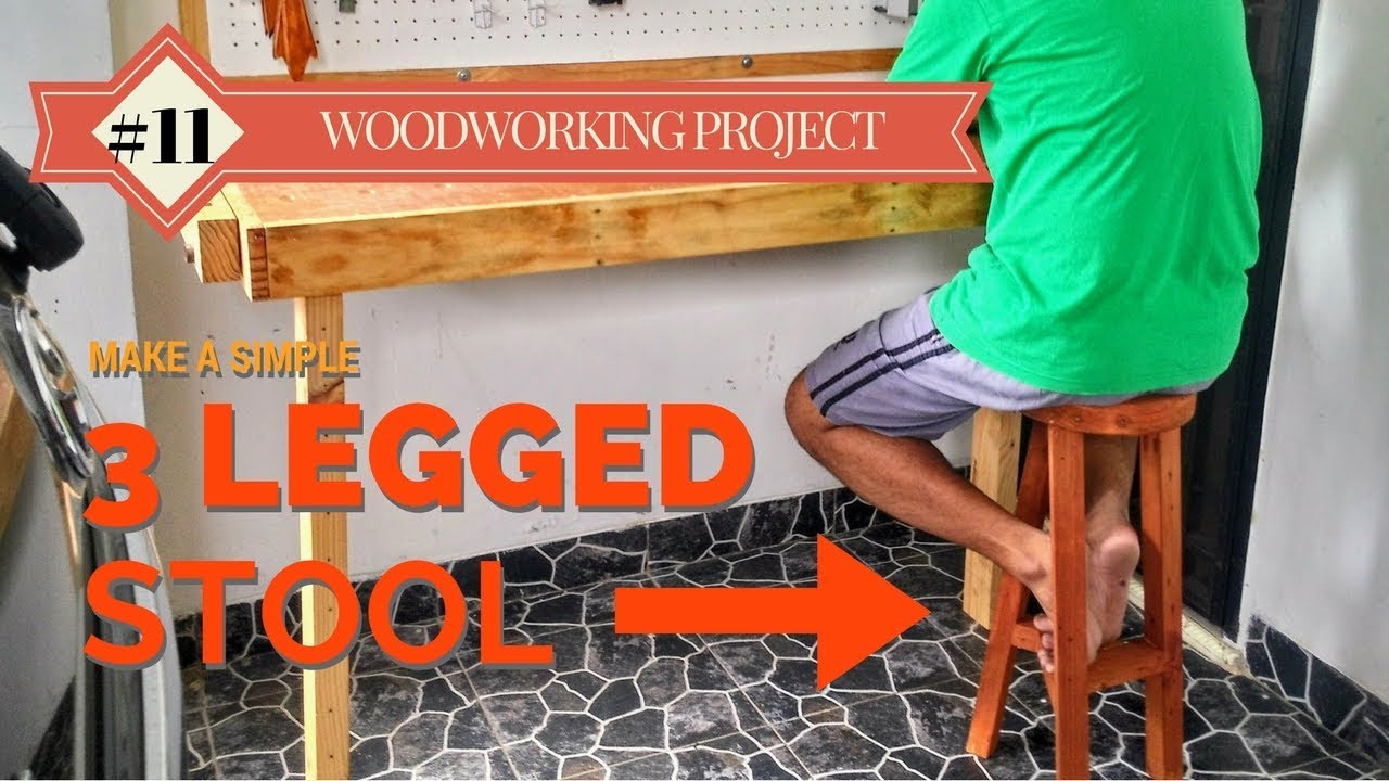 Make a Simple 3 Legged Workbench Stool - YouTube