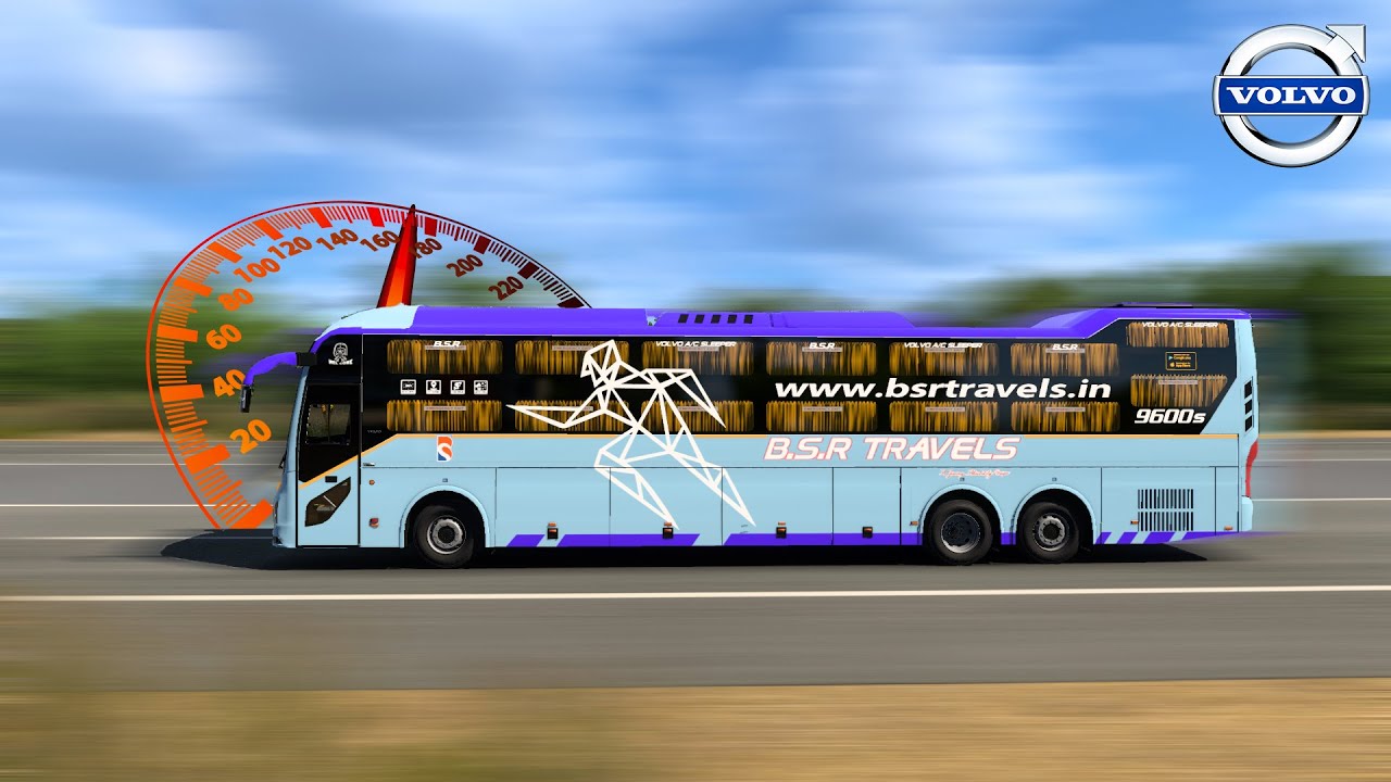 BSR Volvo 9600s Driving on Indian Highway | Nellore to Benglore | ETS2 ...