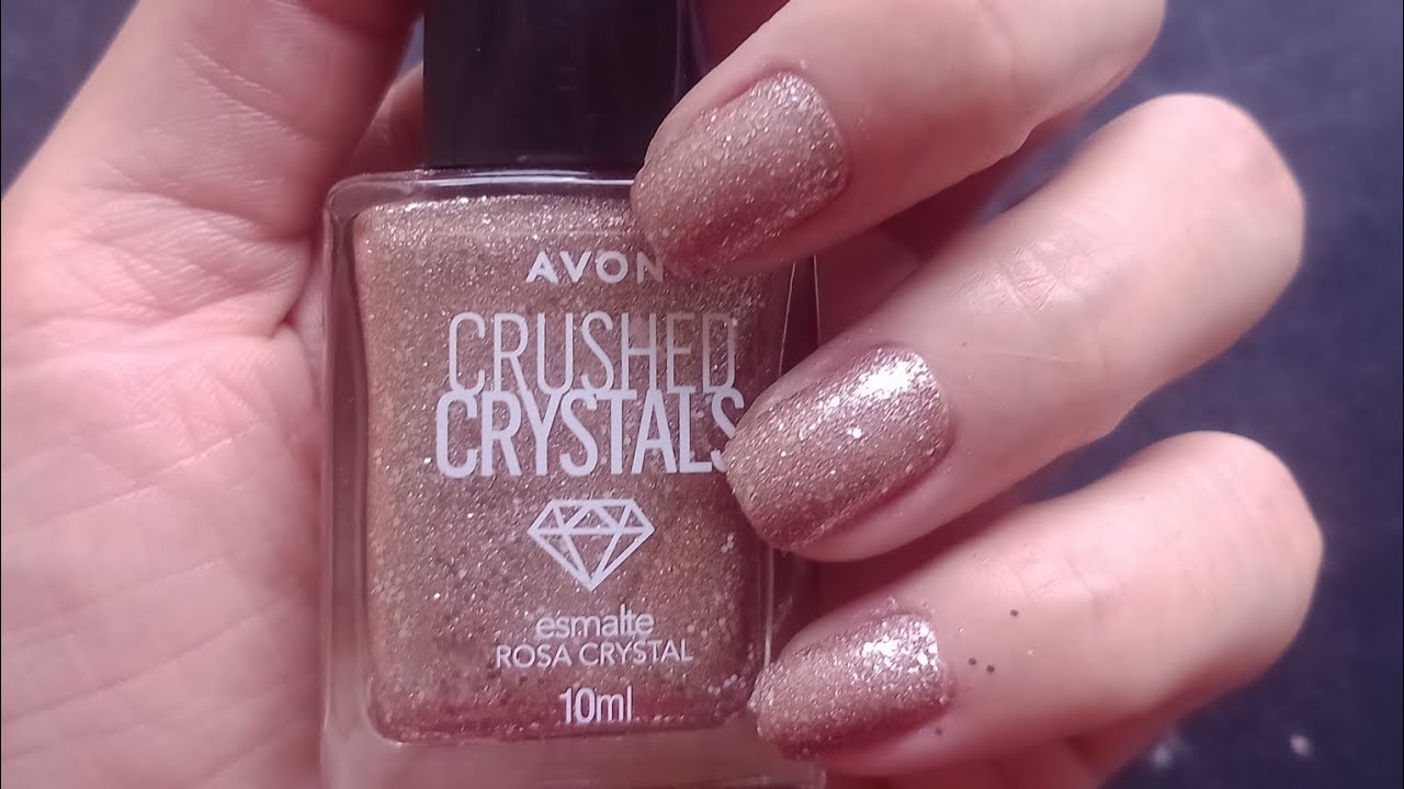 Testando o esmalte Rosa Crystal Da linha Crushed Crystals Avon - YouTube