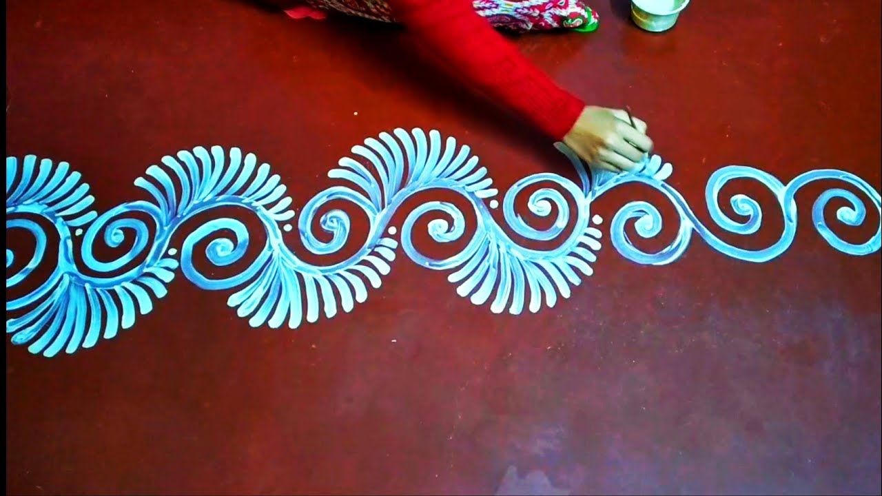 Border alpona design/alpona desing - YouTube