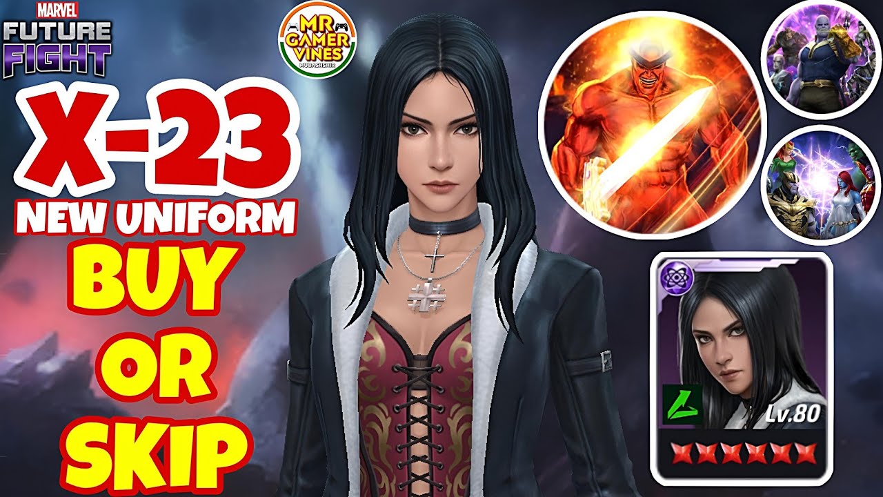 Lv.80 🤨 X-23 NEW UNIFORM REVIEW | Buy or Skip | Marvel Future Fight ...