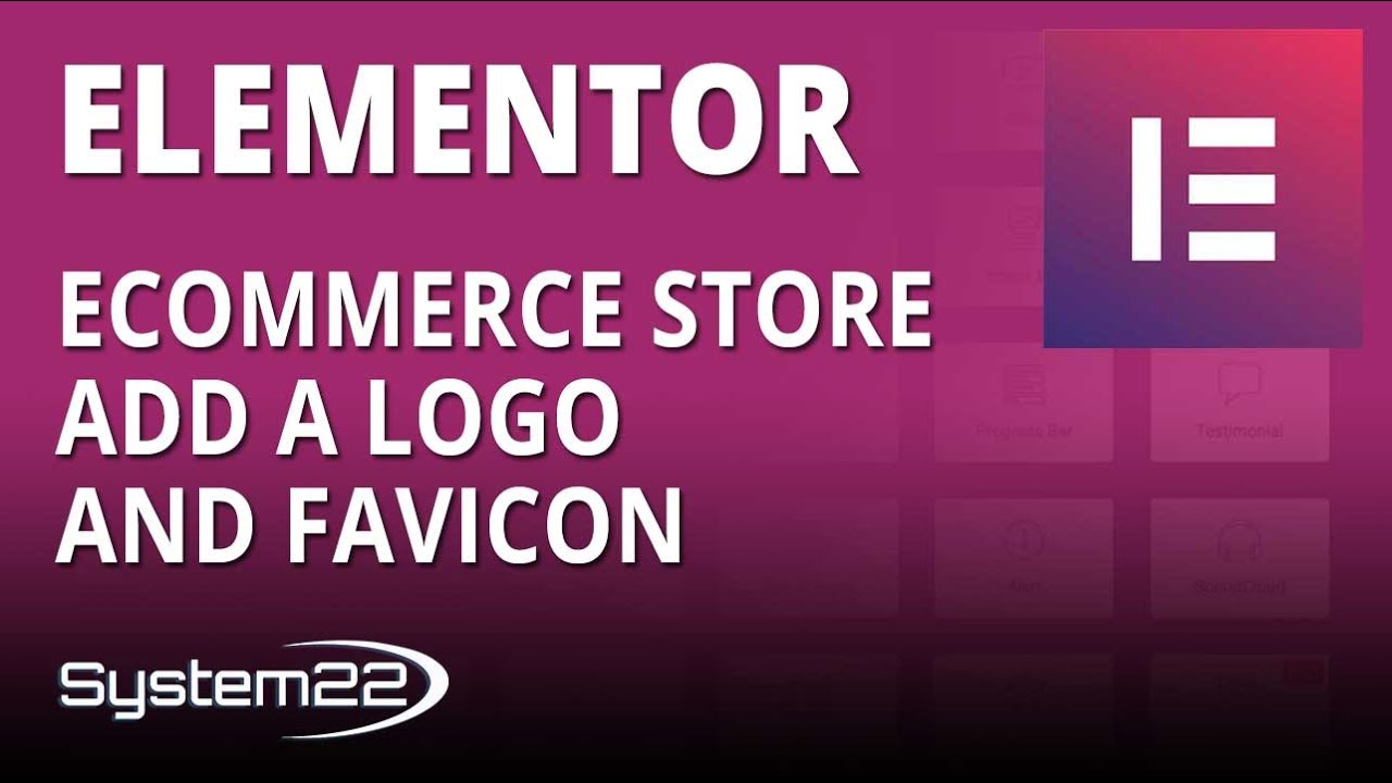 Elementor Ecommerce Store Add A Logo And Favicon 👈 - YouTube