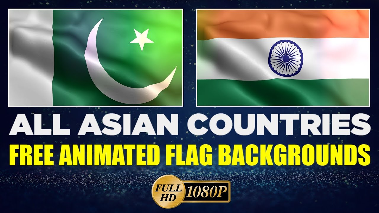 Animated Flag Backgrounds | All Asian Countries - YouTube