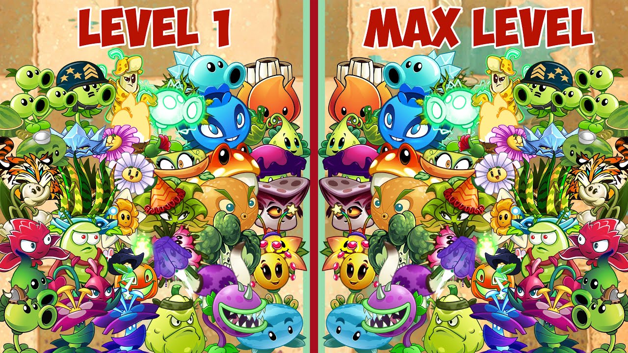 PvZ 2 Challenge - 25 Plants Level Max Vs 50 Plants Level 1 Vs 50 ...