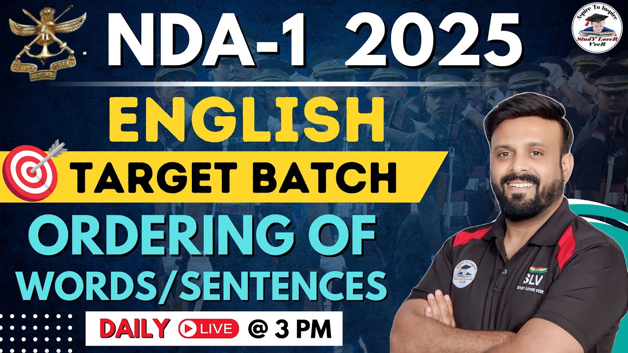Ordering Of Words/Sentences | Target Batch NDA-1 (2025) | ENGLISH ...
