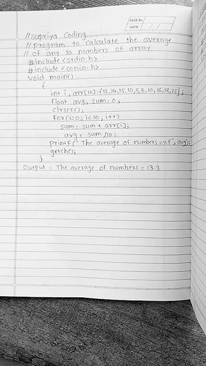 c language || calculate average of numbers in array || supriya coding || shorts - YouTube