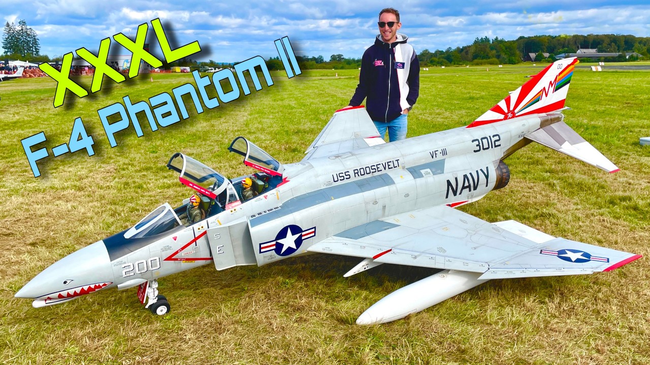 AMAZING and UNIC GIANT F-4 Phantom II Twin Turbine Super Scale RC Model ...