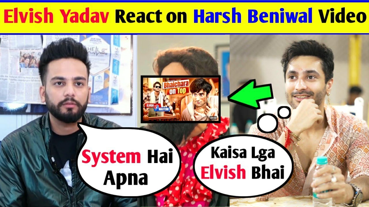 Elvish Yadav React On Harsh Beniwal Video, Harsh Beniwal Comedy Video, Elvish Yadav vs Maxtern ...