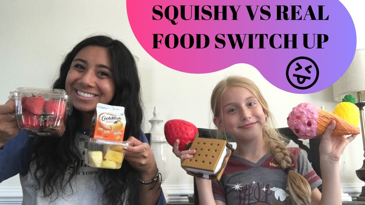 SQUISHY VS REAL FOOD SWITCH UP CHALLENGE! - YouTube