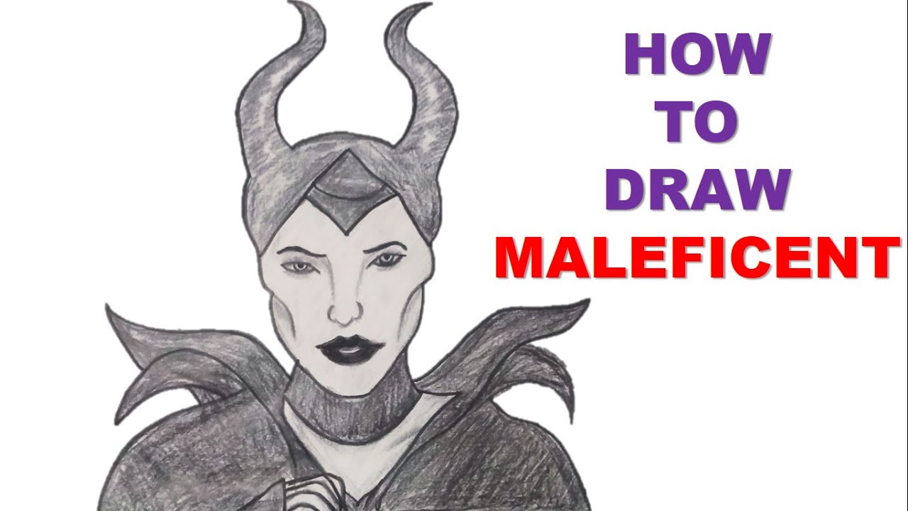 Easy Maleficent Sketch Tutorial for Beginners - YouTube