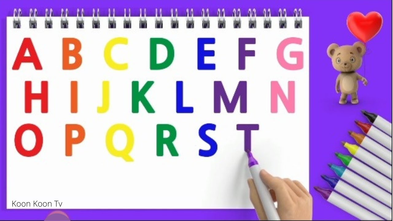 COLORING ALPHABET | A to Z learn and write | A to Z writing drawing ...
