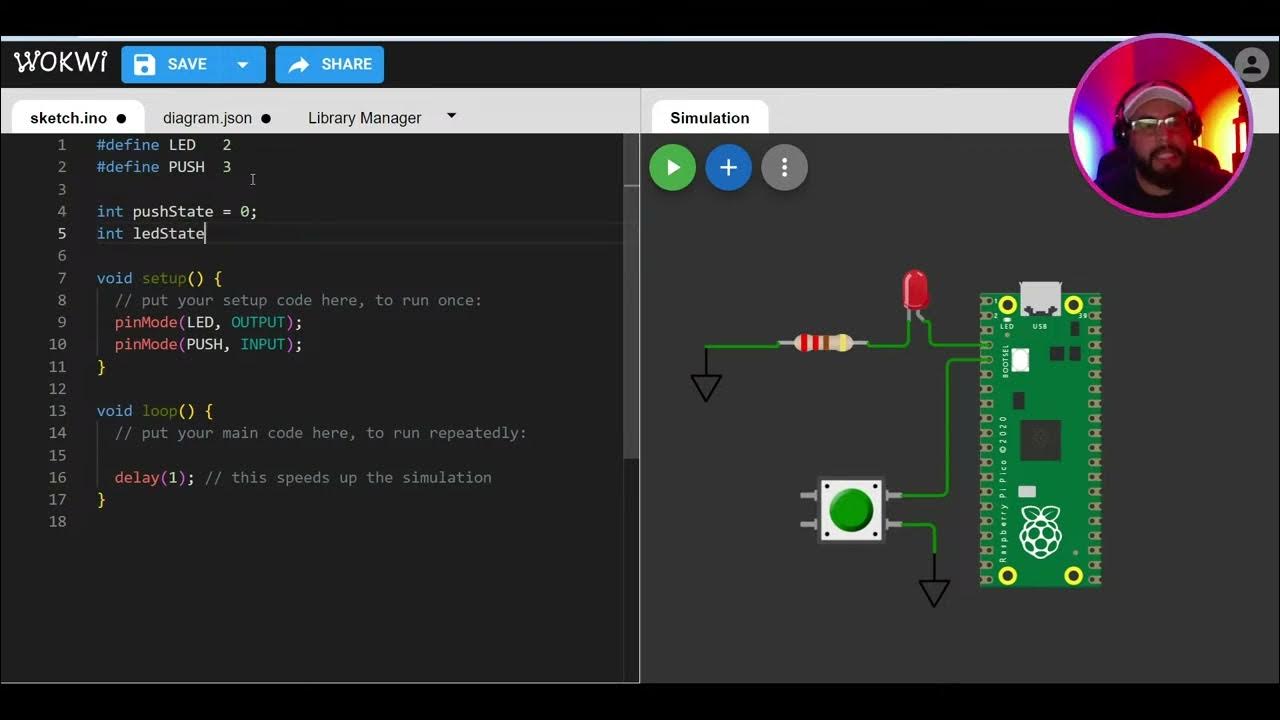 03 Toggle Push Button LED | Programación Raspberry Pi Pico - YouTube