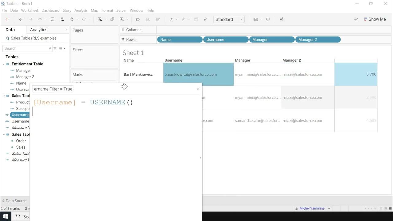 Row Level Security With Tableau Entitlement Tables - YouTube