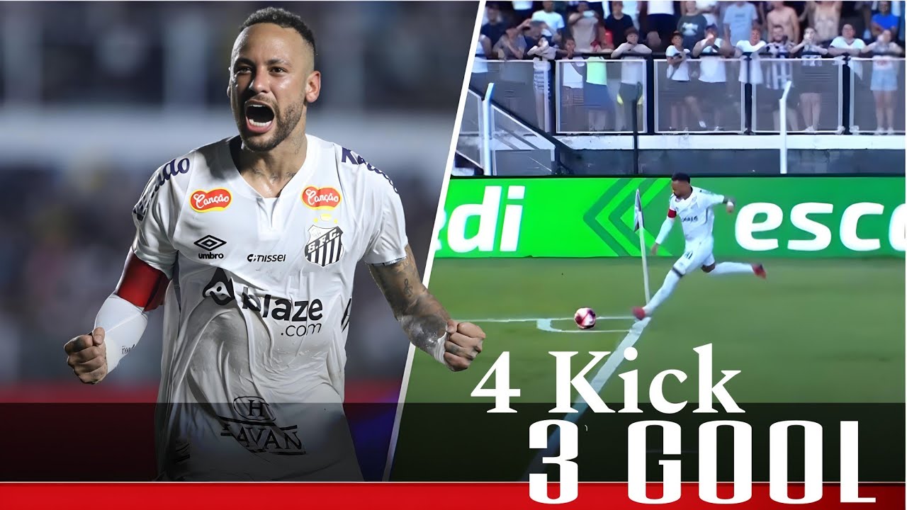 Neymar Corner Kick scored 3 goals for Santosh. #santosh #neymarjr # ...