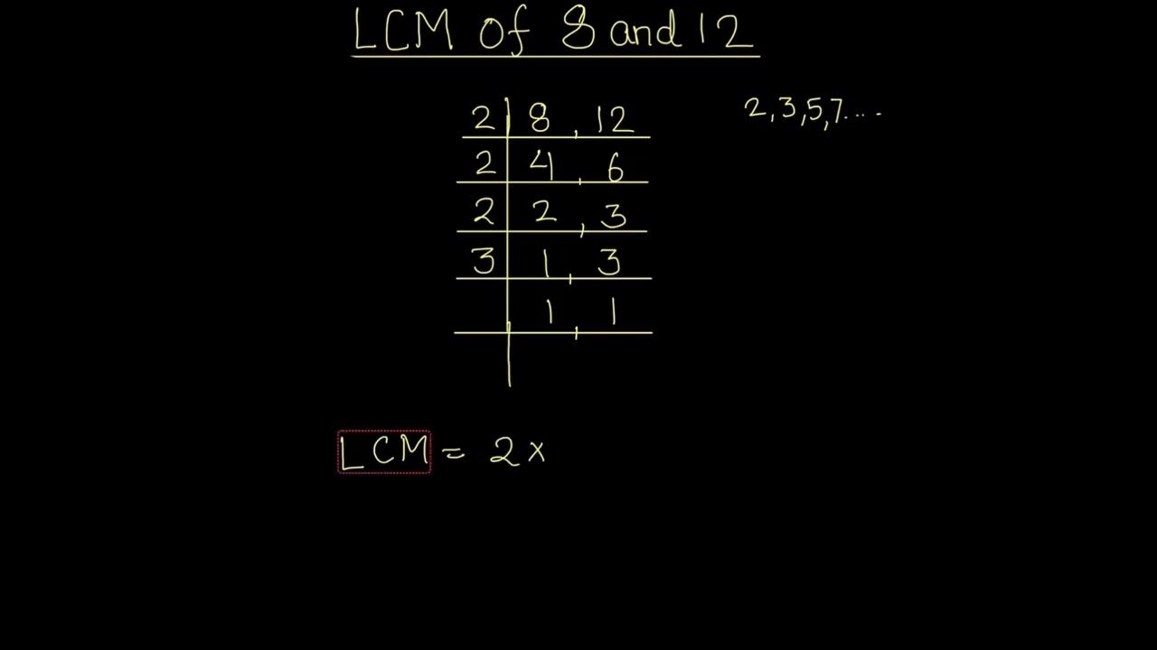 How to Find LCM of 8 and 12 / How to Find LCM / Finding LCM of 8 and 12 ...