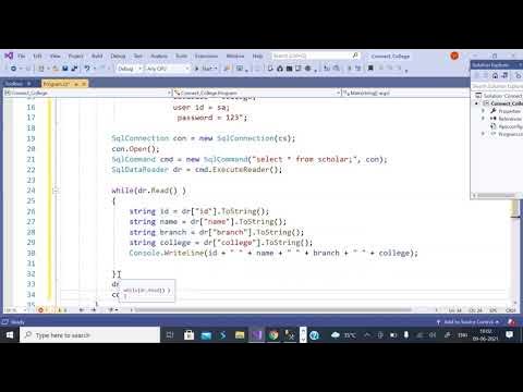 ADO Net Console application - YouTube