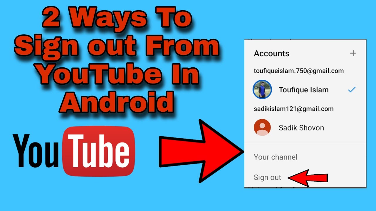 Best 2 Ways To Sign out From YouTube In Android । YouTube Log Out In ...