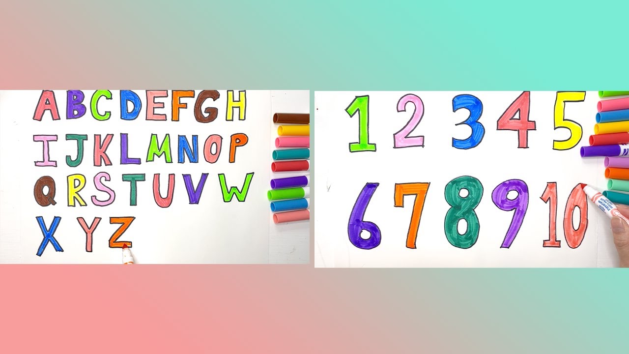 How to draw a picture with letters and numbers | easy drawing for ...