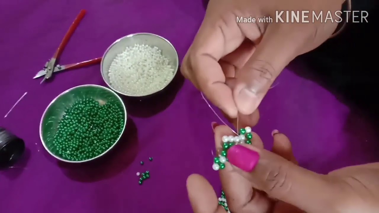 मोत्यांचे पान | Pearl beaded leaf tutorials | - YouTube