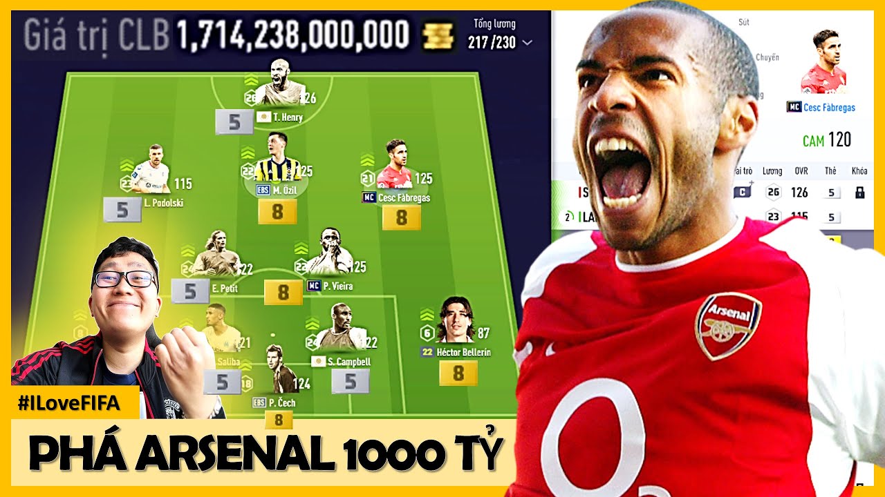 Hơn 1000 Tỷ Bay Màu I Love Xây Dựng Đội Hình Pháo Thủ ARSENAL Cực Mạnh ...