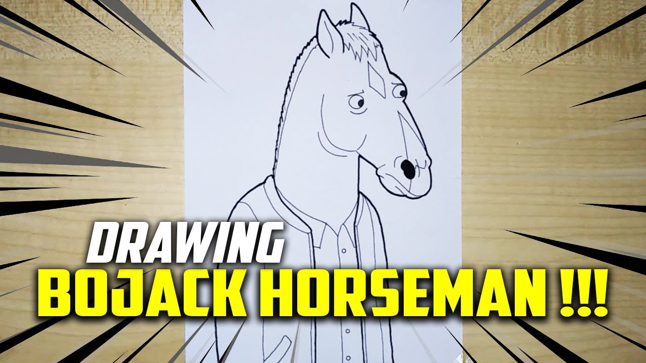 Drawing BOJACK HORSEMAN !!! | Cartoon Sketch | How to Draw a Horse ...