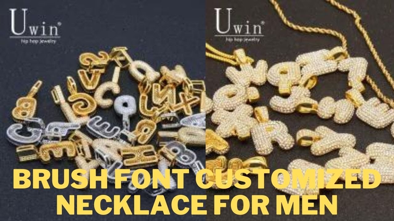 Brush Font Customized Necklace For Men - Name Brush Font Necklace ...