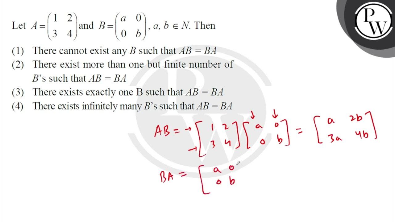 Let \( \mathrm{A}=\left[\begin{array}{ll}1 & 2 \\ 3 & 4\end{array}\right] \) and \( \mat ...
