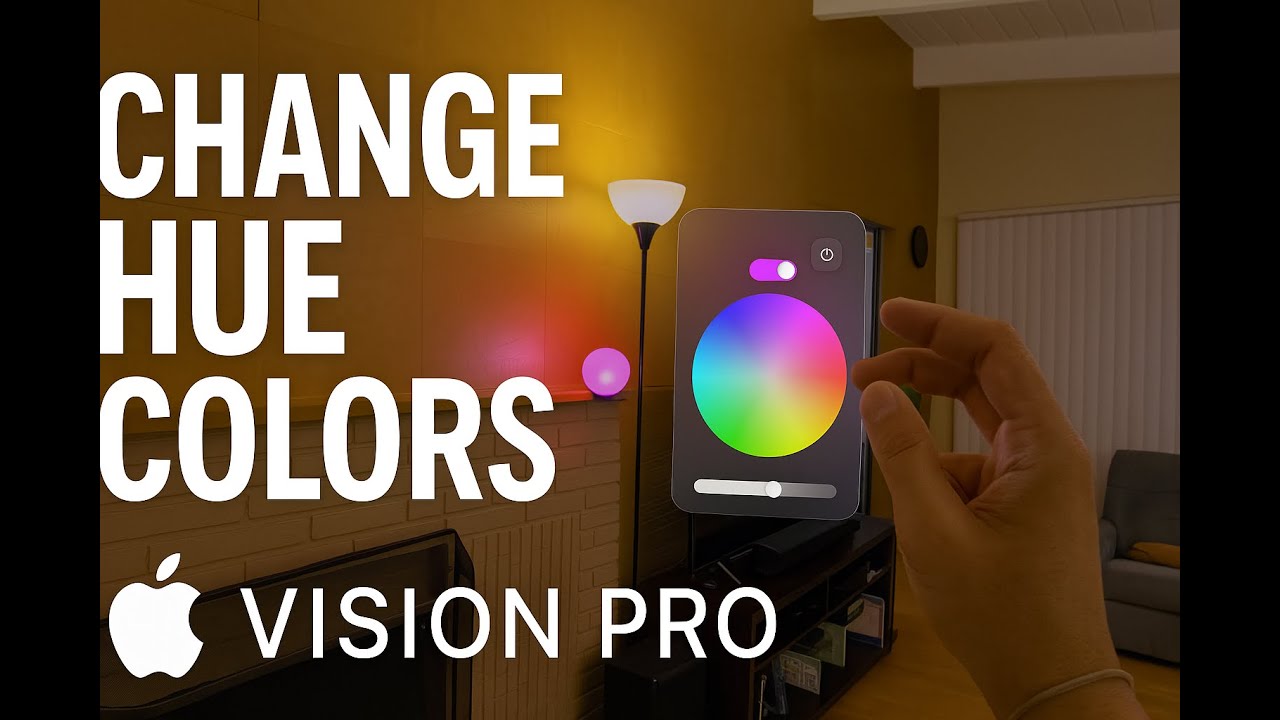 My Apple Vision Pro app now lets you control Hue light colors with spatial UI! - YouTube