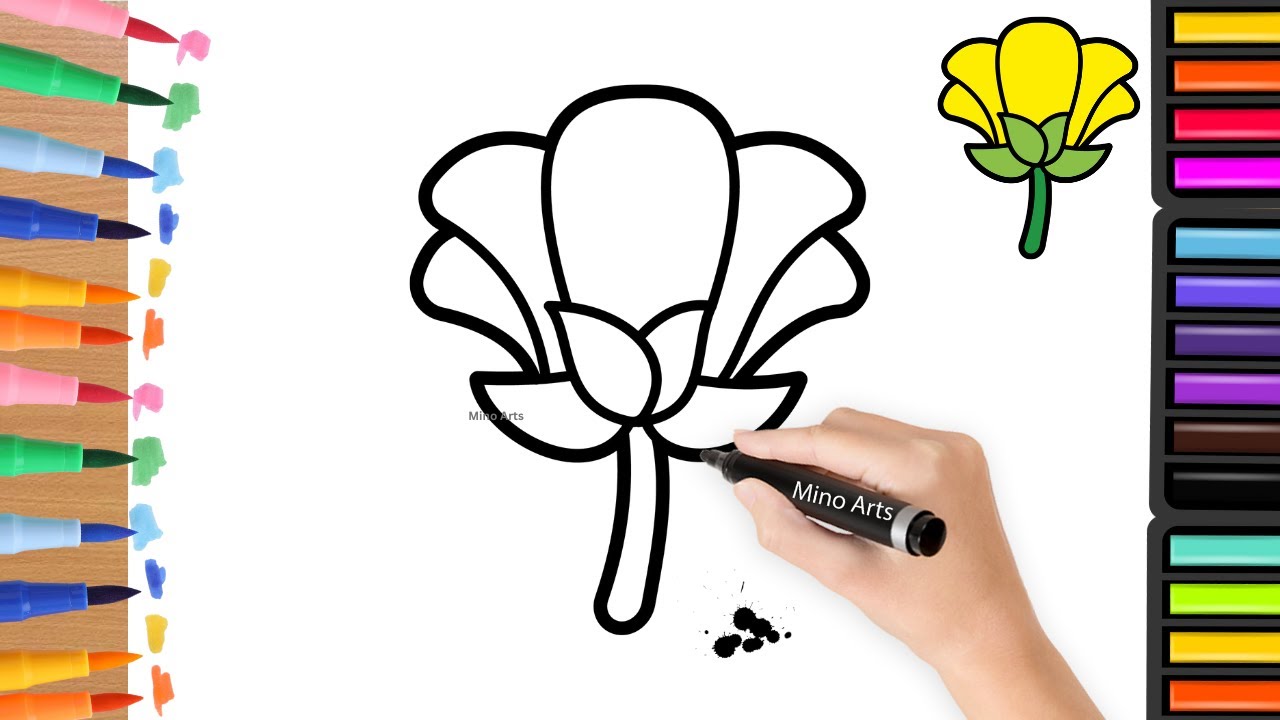 Flower Drawing!! || How to Draw a Lovely Flower Easy Step by Step ...
