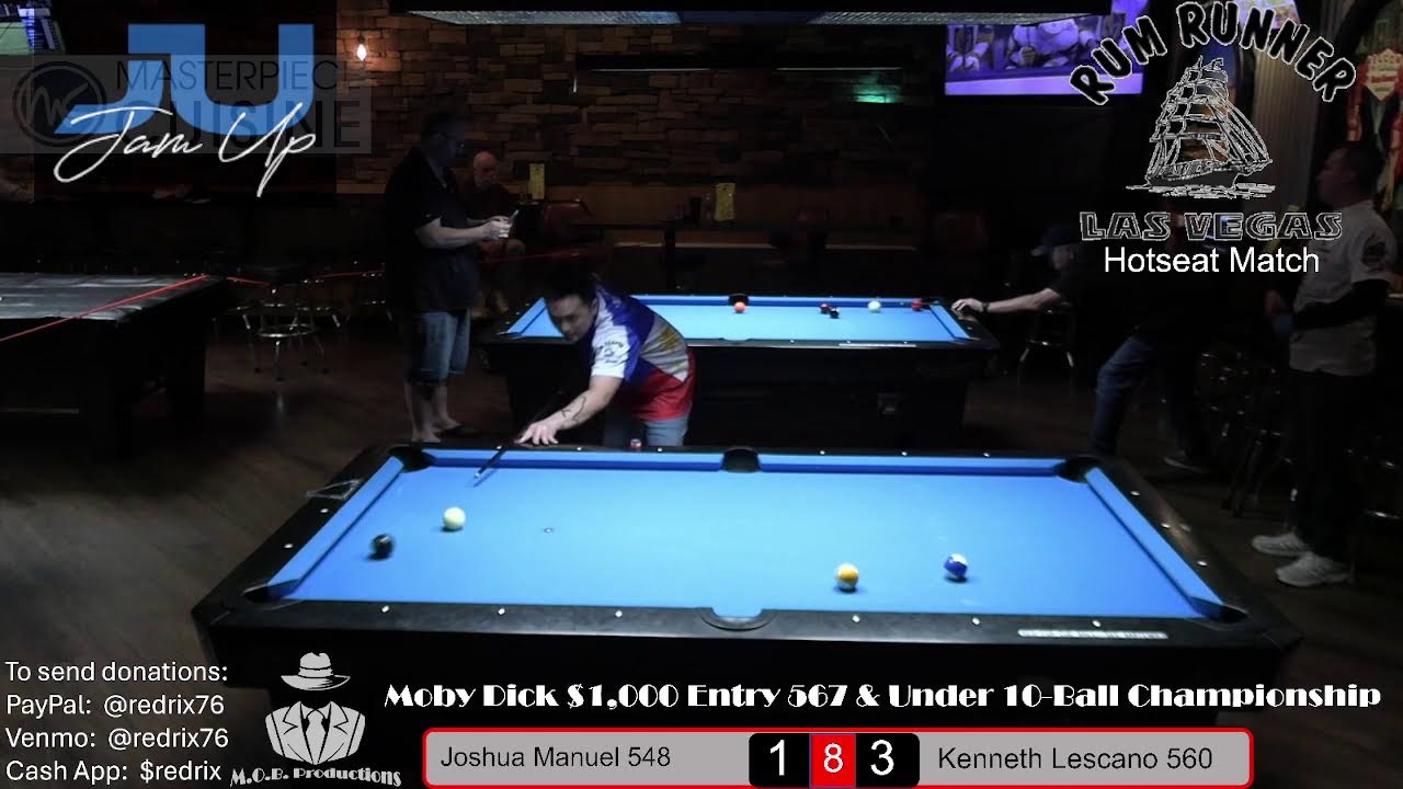 2026 Moby Dick $1,000 Entry 567 & Under 10-Ball at the Rum Runner, Las ...