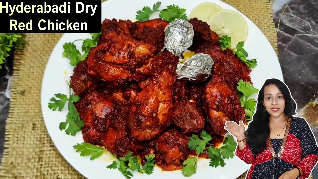 Hyderabadi Dry Red Chicken Recipe｜Chicken Starter Recipe｜Weekend ...