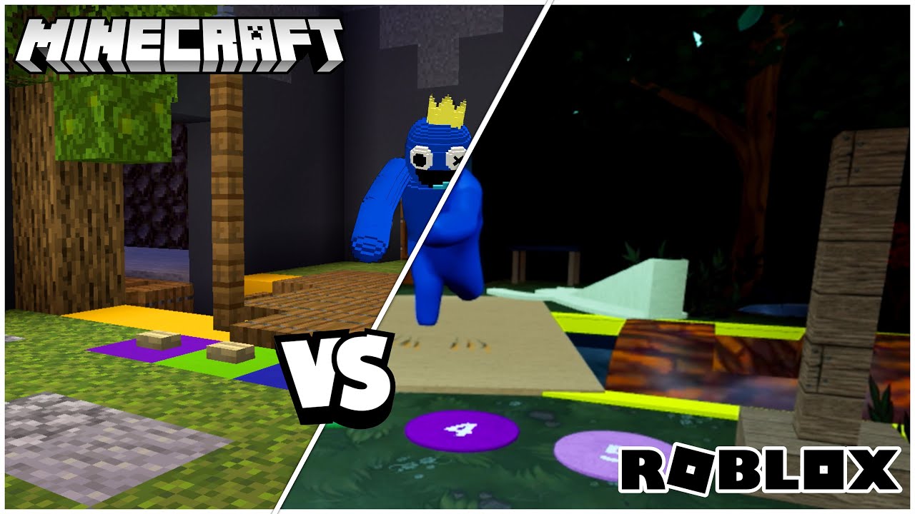 RAINBOW FRIENDS Map | Minecraft PE vs ROBLOX - YouTube