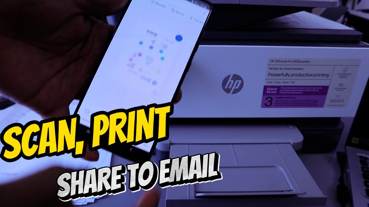 How To Scan To Phone With HP OFFICEJET PRO 9120E PRINTER, PRINT AND ...