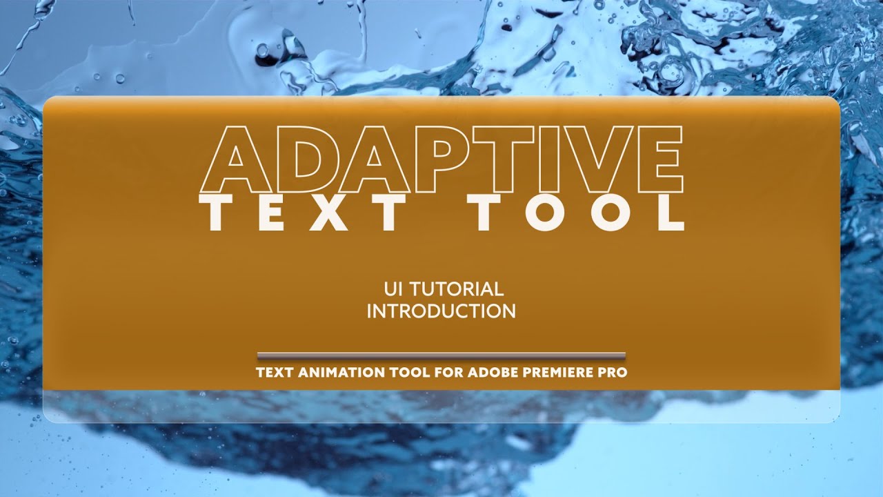 Introduction to Adaptive Text Tool - An Adobe Premiere Pro Text Tool ...